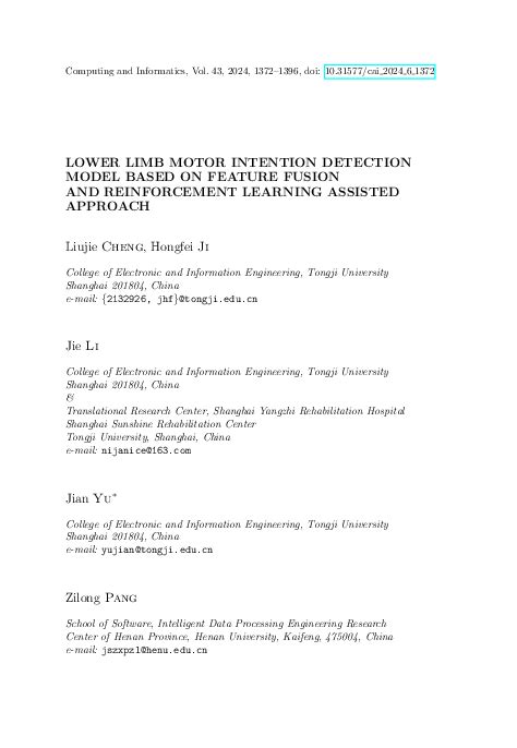 Lower Limb Motor Intention Detection Model Based On Feature Fusion And