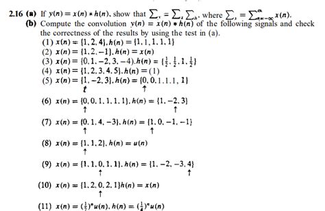 16 A If Ynxn∗hn Show That ∑y∑x∑h Where