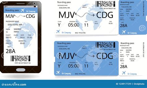 Smartphone With Modern Electronic Boarding Pass Cartoon Vector