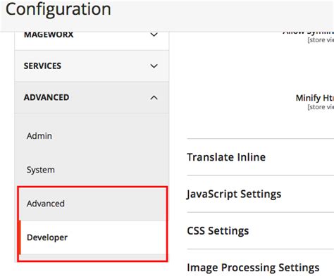 Developer Tag Missing In Configuration Menu Magento Forums