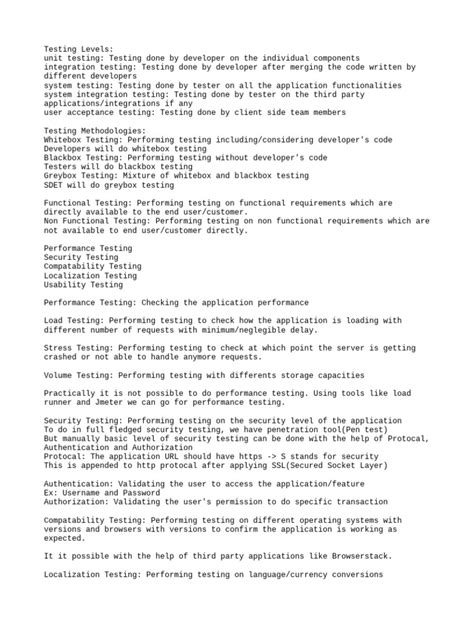 Testing Notes 22 Pdf Software Testing World Wide Web