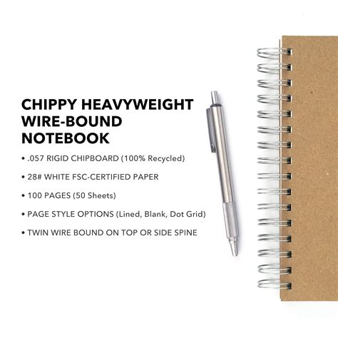 The Chippy Heavyweight Wire Bound Notebook Beech Tree Paper