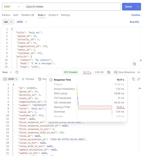 ticket creation via api is slow 9 20s — zammad 6 5 0 technical
