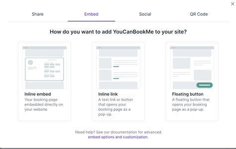 embed your booking page in a website youcanbookme help center