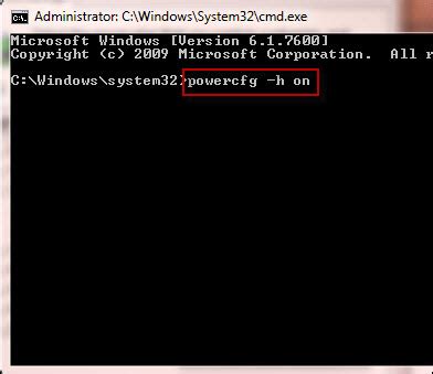 Disable And Enable Hibernation In Windows 7