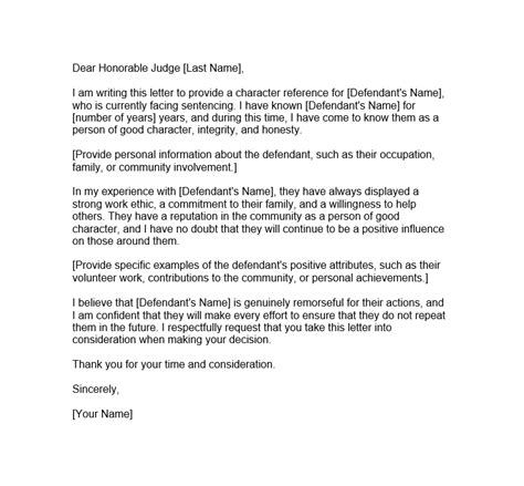 Letter Of Character For Court Template At Genvincentblog Blog