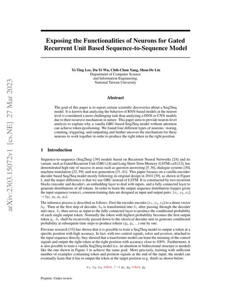 Pdf Exposing The Functionalities Of Neurons For Gated Recurrent Unit