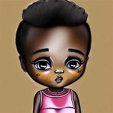 Pretty African Chibi Illustration · Creative Fabrica