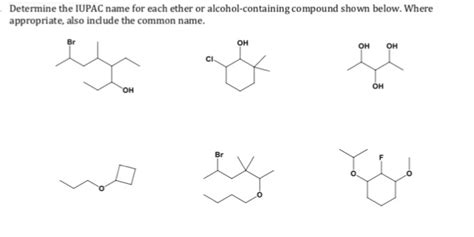 Solved Determine The Iupac Name For Each Ether Or