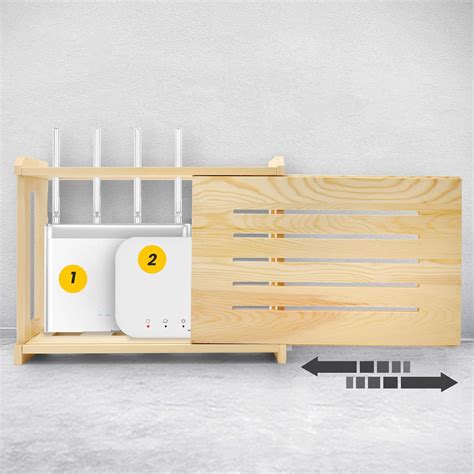 Chuangwenyi Wooden Router Shelf Wall Mount Wifi Router Storage Box Modem Cable Router Cover