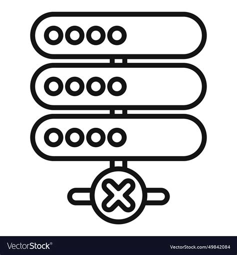 Server Data Restricted Icon Outline Royalty Free Vector