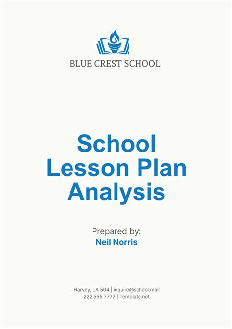 Free School Lesson Plan Analysis Template To Edit Online