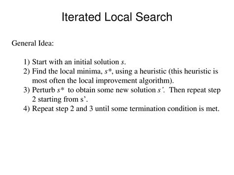 ppt iterated local search maximizing solution efficiency powerpoint