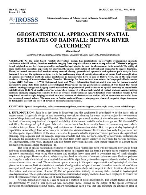 13 Geostatistics Pdf Spatial Analysis Geographic Information System