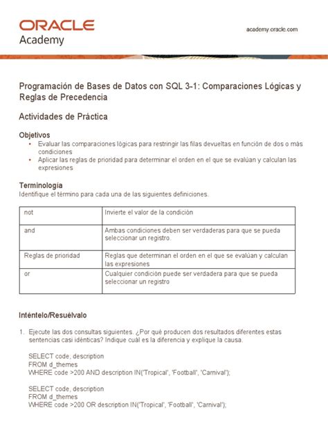 Dp 3 1 Practice Esp Pdf Sql Informática