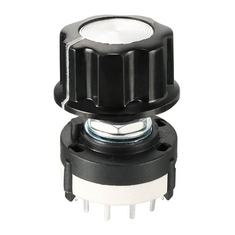 Rebower Interruptor Giratorio Selector De Banda Con Perilla 2p6t 2 Polos 6 Lanzamientos 1