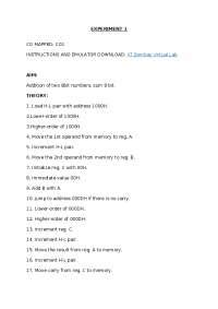 Lab Manual For Microprocessor And Interfacing Lab Study Notes