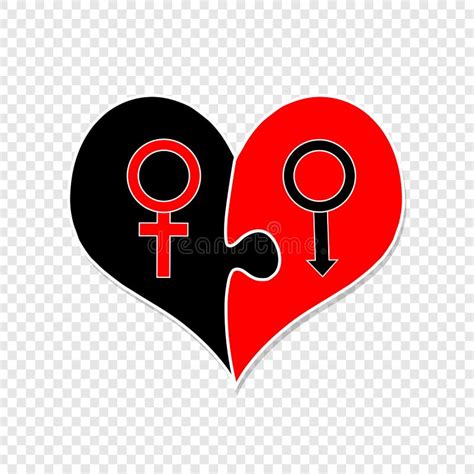 Male Female Gender Sex Symbol Jigsaw Puzzle Pieces Stock Illustrations
