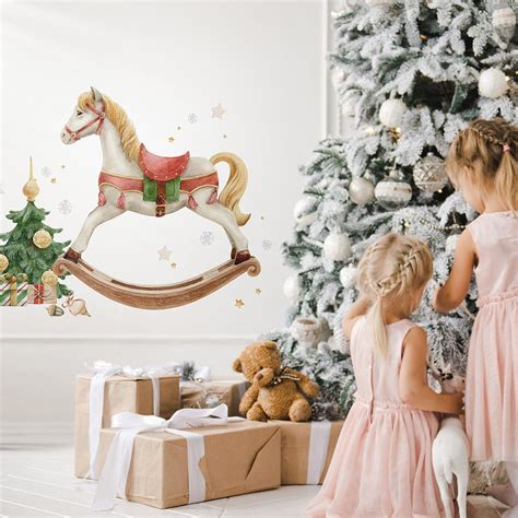 Новогодние наклейки Лошадка