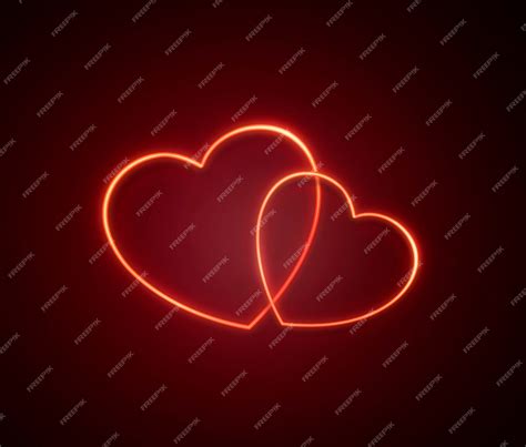밝은 하트 네온 사인검은색 배경에 레트로 네온 하트 사인해피 발렌타인 데이 디자인 요소는 배너 인사말 카드 디자인 3d 렌더링을 위한 준비가 되었습니다 프리미엄 사진