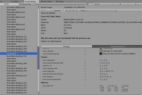 Broken Static Batching With Lightmaps Unity Engine Unity Discussions