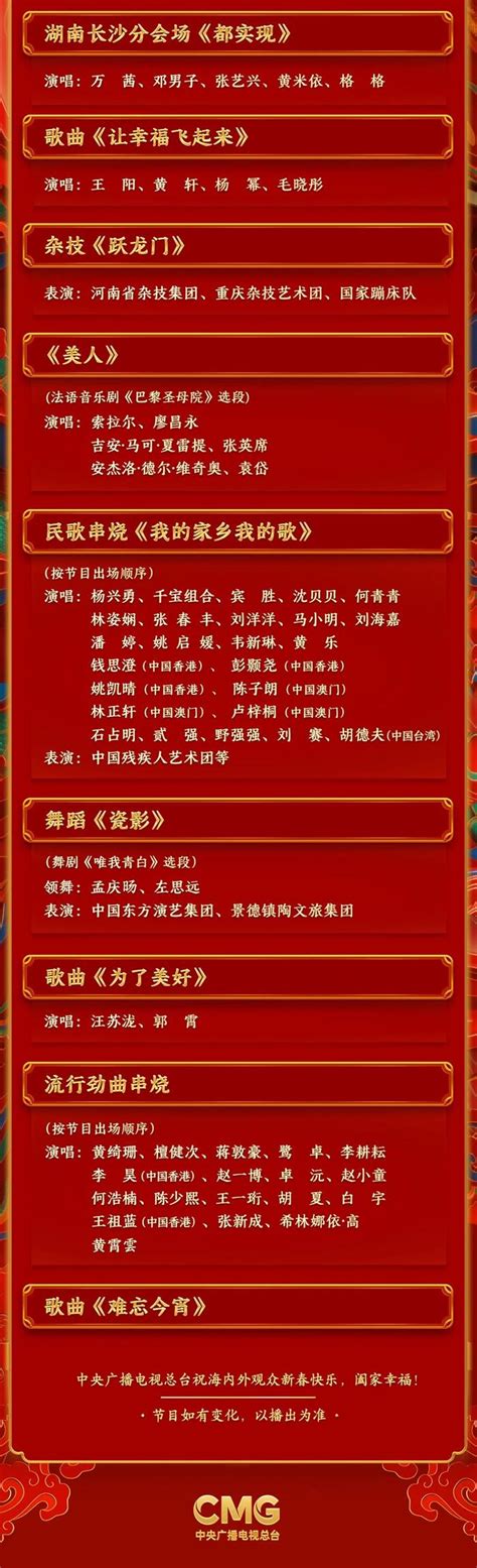 2024年央视春晚节目单，来了！节目单总台央视春晚新浪新闻
