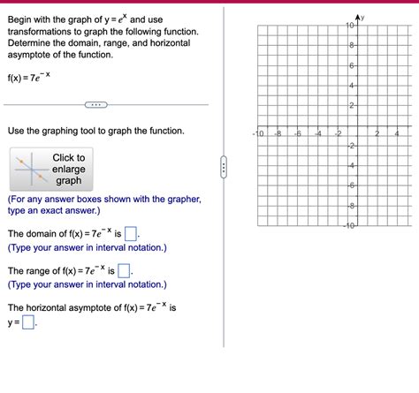 Solved Begin With The Graph Of Yex And Use Transformations