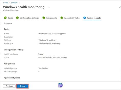 How To Create Windows Health Monitoring Profile In Intune