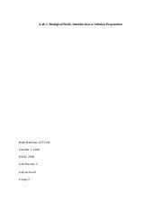 Lab P Docx Lab Biological Fluids Introduction To Solution Preparation Ruth Kabowei