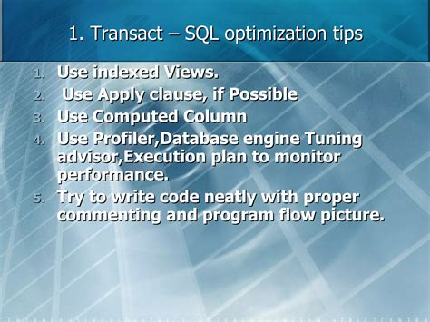 Sql Db Optimization Ppt