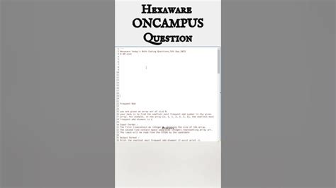 Hexaware On Campus Coding Questions Youtube