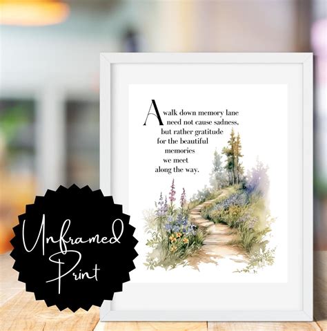 Memory Lane Gratitude Print Sympathy T Etsy