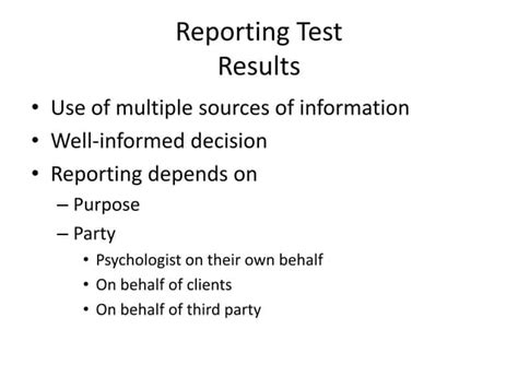 lecture 3 reporting test results pptx