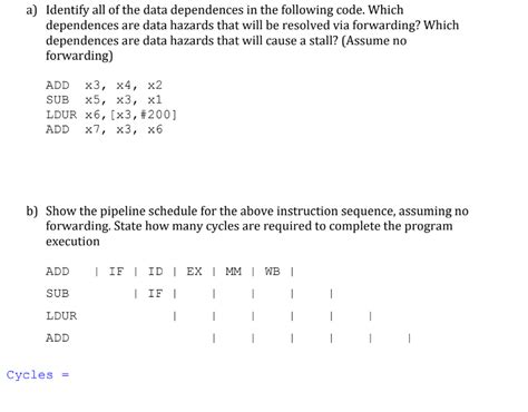 solved a identify all of the data dependences in the