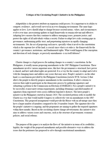 Position Paper Pi Pdf Constitutional Amendment Foreign Direct