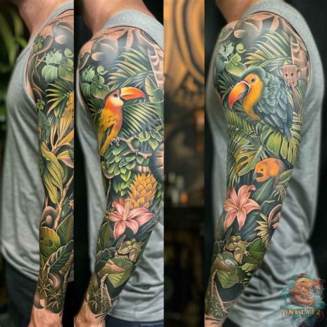 Jungle Foliage Tattoos Natures Art In Permanent Form