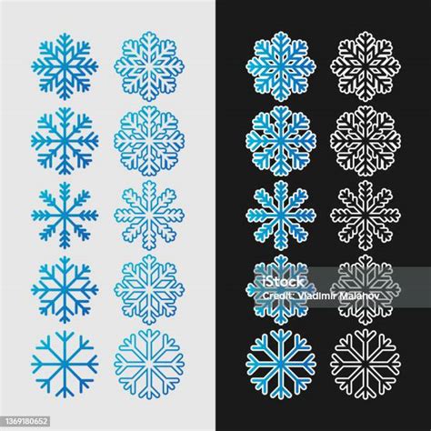 눈송이 실루엣의 둥근 사각형 아이콘 세트 0명에 대한 스톡 벡터 아트 및 기타 이미지 0명 겨울 결정체 Istock