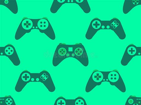 Joystick Seamless Pattern Game Controller For Video Games Gamepad For Retro Game Console In