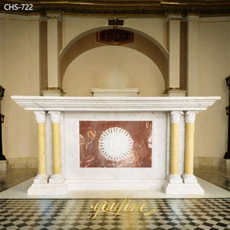 Customized White Marble Altar Table For Religious Church