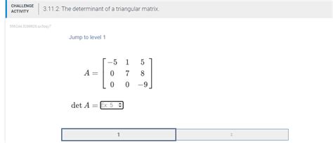 Solved 3112 The Determinant Of A Triangular