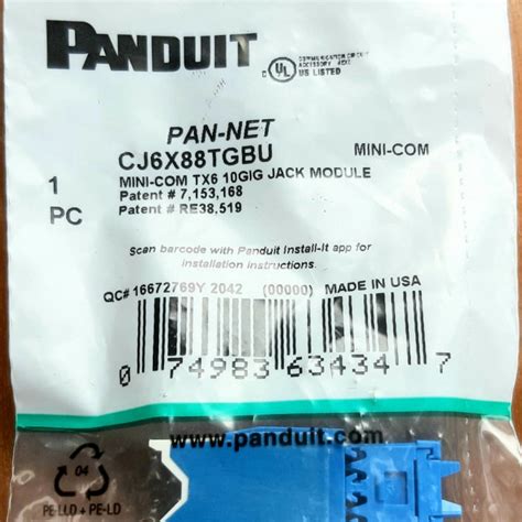 Jual Panduit Modular Jack Cat6a Cj6x88tgbu Outlet Data Cat 6a Pannet Tx6 Jakarta Pusat