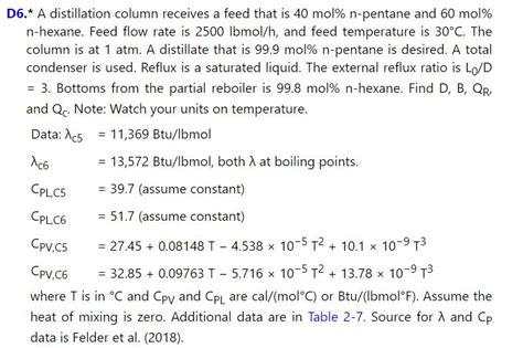 Solved Solve Problem 3d6 Using A Process Simulator To Find Q C