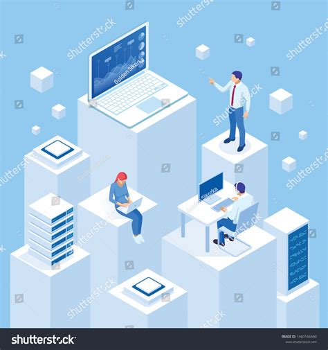 Isometric Concept Business Analysis Analytics Research Stock Vector
