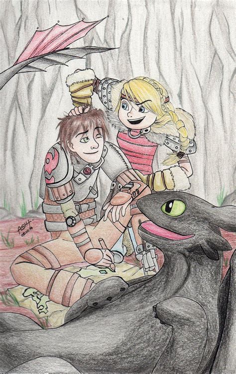 Hiccup Astrid And Toothless By Andreashh On Deviantart Dragones