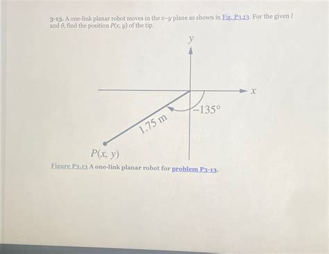 Solved 3 13 ﻿a One Link Planar Robot Moves In The X Y