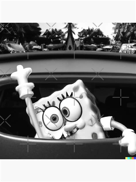 Spongebob In The Trunk Sticker For Sale By Dall Eart Redbubble