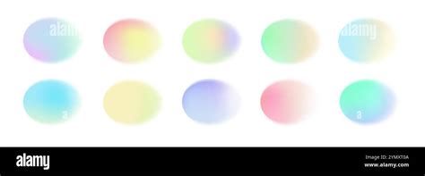 Abstract Color Gradient Circles Soft Pastel Watercolor Shapes Liquid Round Blobs With Dynamic