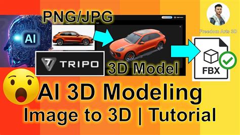 Ai 3d Modeling Image To 3d Tripo Full Tutorial Fbx Export Freedom Arts 3d Tutorials