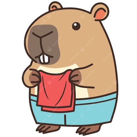 Cute Cartoon Capybara Wearing Cloth Vector Capybara Cartoon Cute Png And Vector With