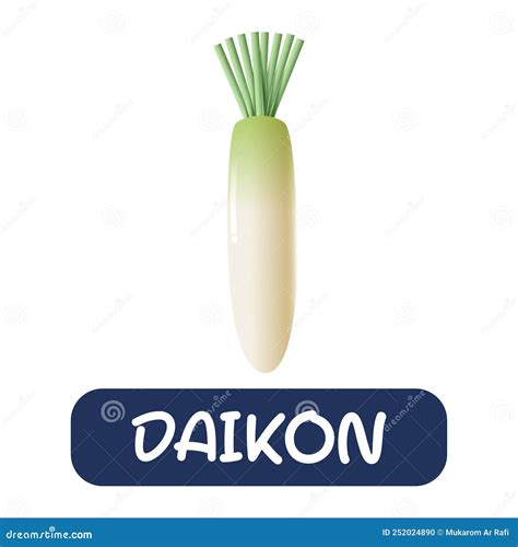 Vector De Huertas Daikon De Dibujos Animados Aisladas En Fondo Blanco